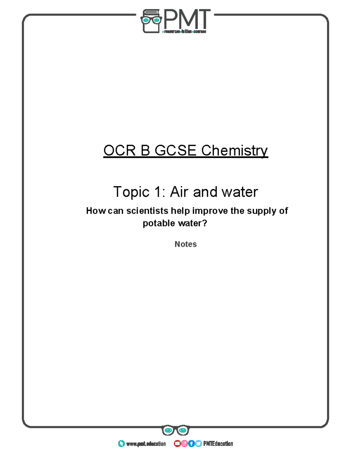 1.4. How can scientists help improve the supply of potable water - OCR B GCSE Chemistry Topic 1 ...