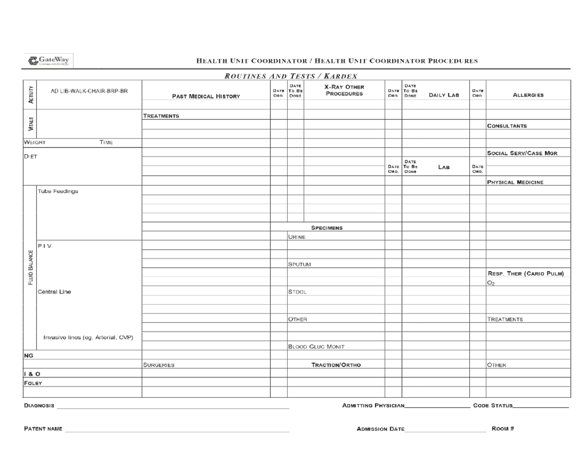 Kardex form - INFO10288 - Studocu