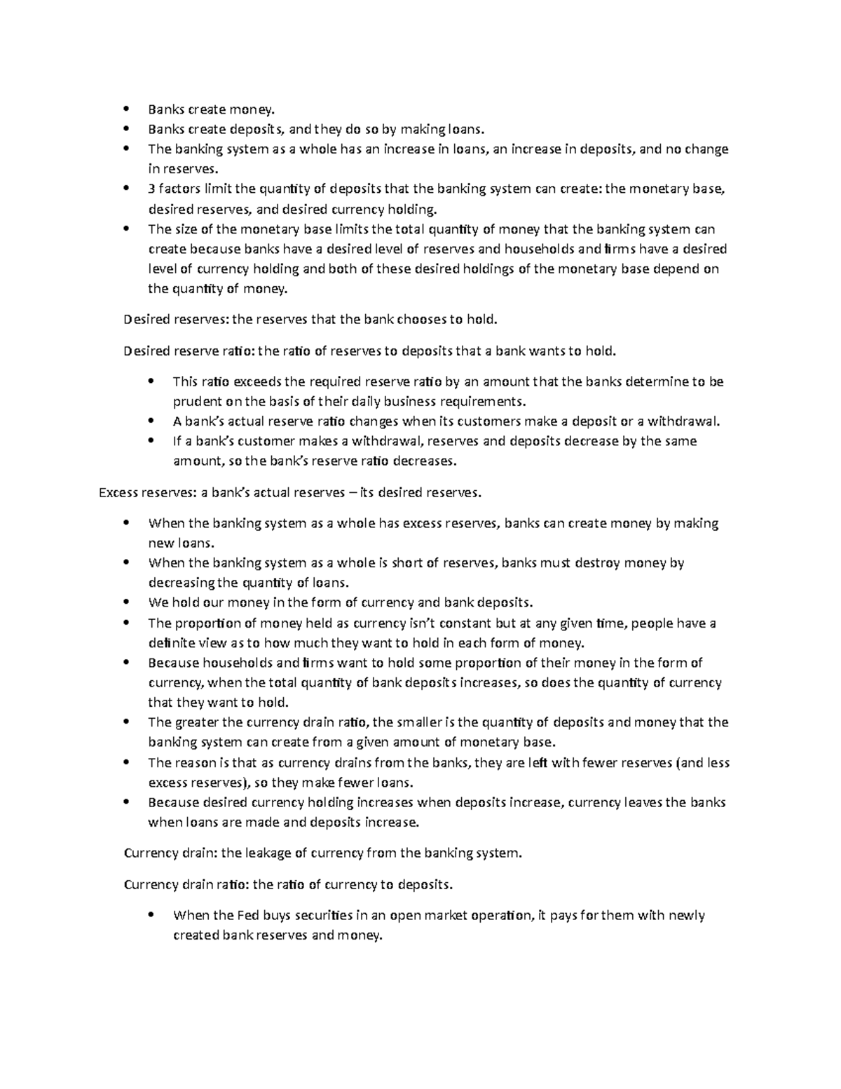 ECO 2013 27.4 Notes - Banks create money. Banks create deposits, and ...