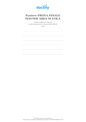 Prova Finale Master Ecampus A28 - Studocu