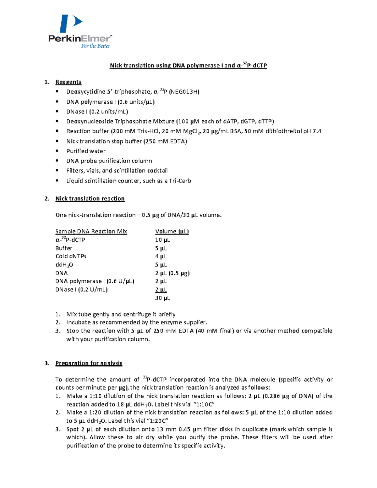 Tch rad nick translation protocol - Nick translation using DNA ...