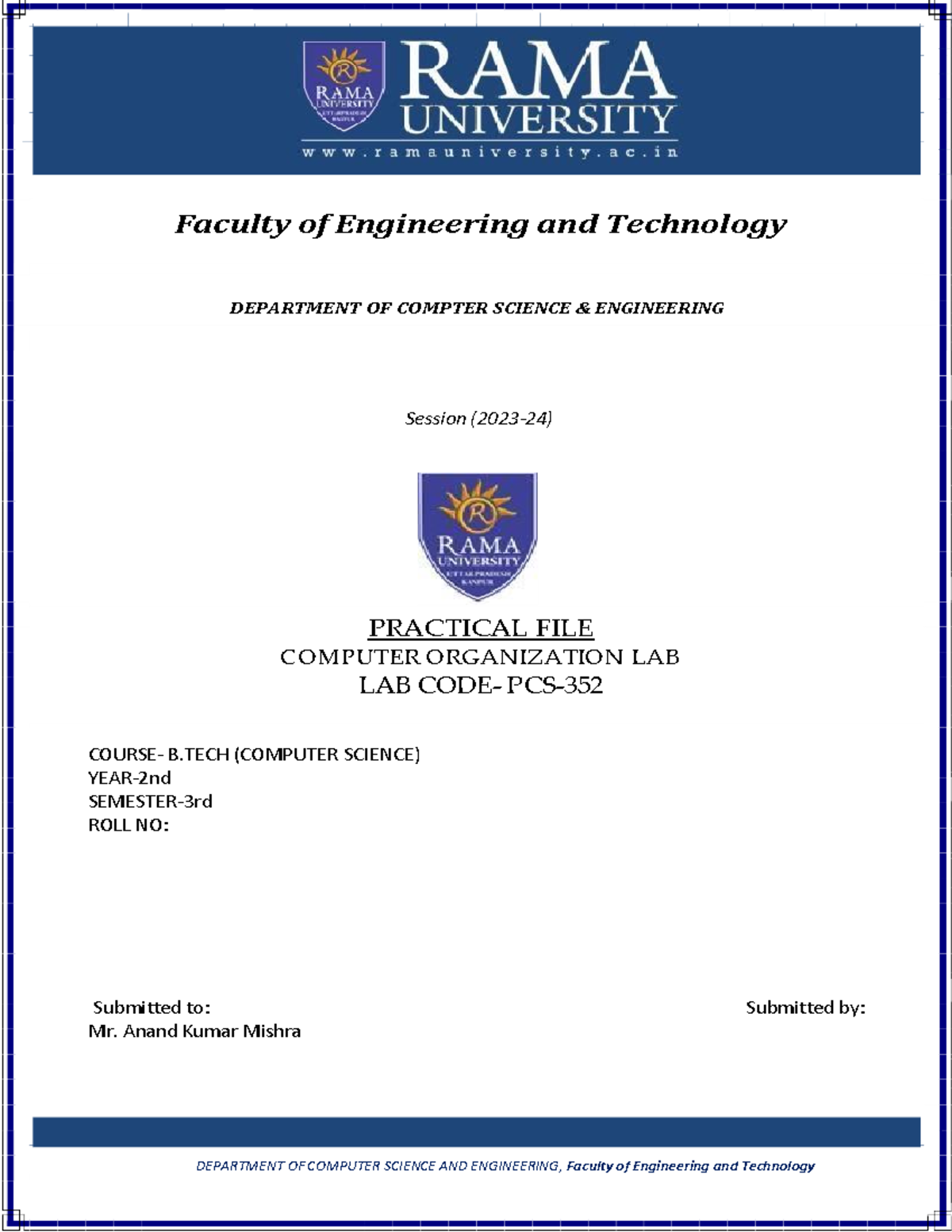CO Lab Questions - Lab file - Faculty of Engineering and Technology ...