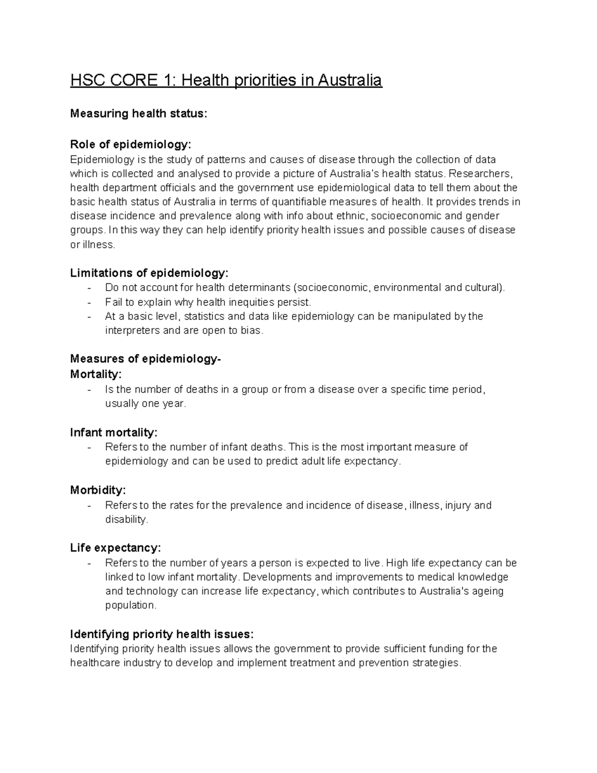 Full study notes for hsc pdhpe core 1 and core 2 645381 c457820 - HSC ...