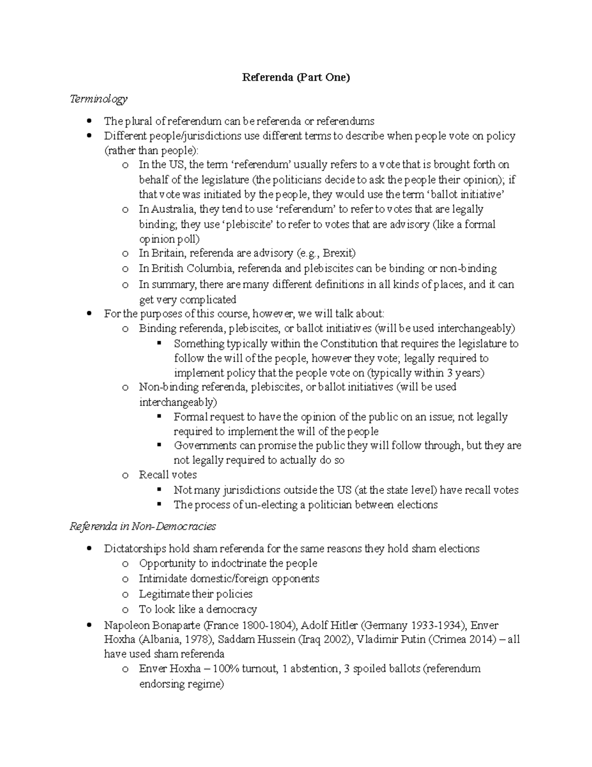 Lesson 21 - Referenda (Part One) - Referenda (Part One) Terminology The ...
