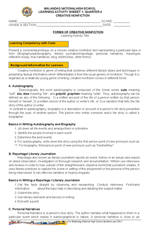 Garde- Entrep-LAS-1Q4 - MALANDAG NATIONAL HIGH SCHOOL LEARNING ACTIVITY ...