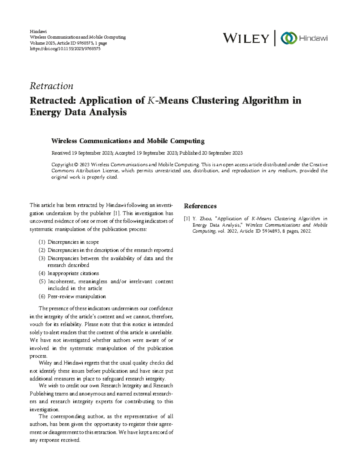 K Means And Map Reduce Retraction Retracted Application Of K Means Clustering Algorithm In