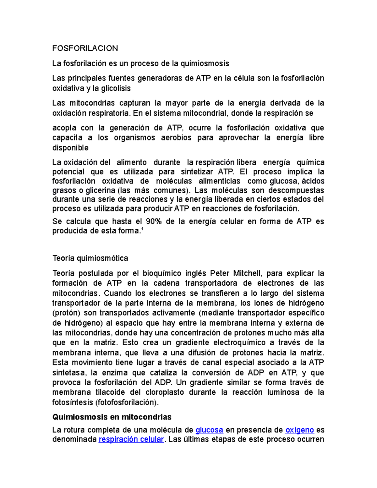 Fosforilacion - apuntewx - FOSFORILACION La fosforilación es un proceso ...