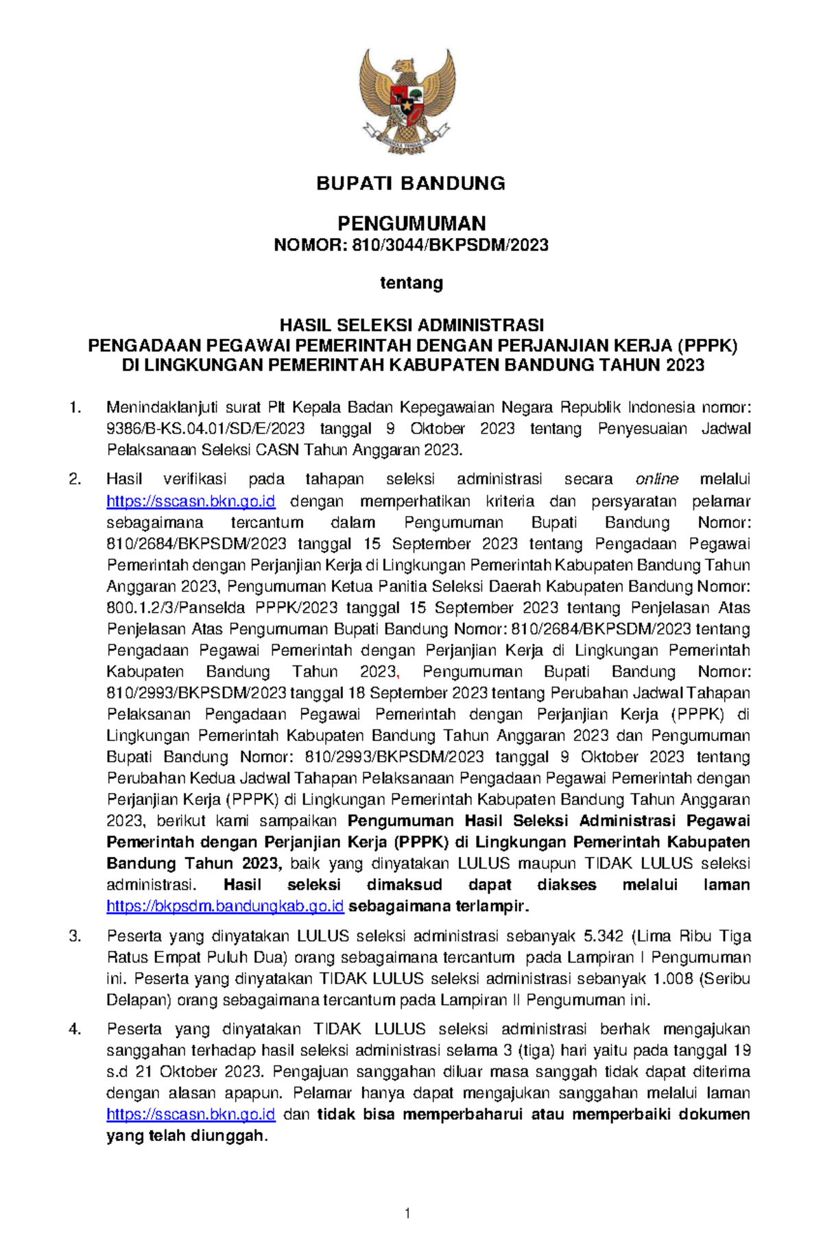 20231016055307 13102023 pengumuman hasil seleksi administrasi pra sanggah pppk tahun 2023 fix ...