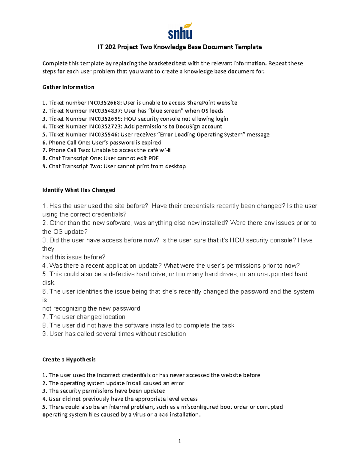 7-2 Project 2 - n/a - IT 202 Project Two Knowledge Base Document ...