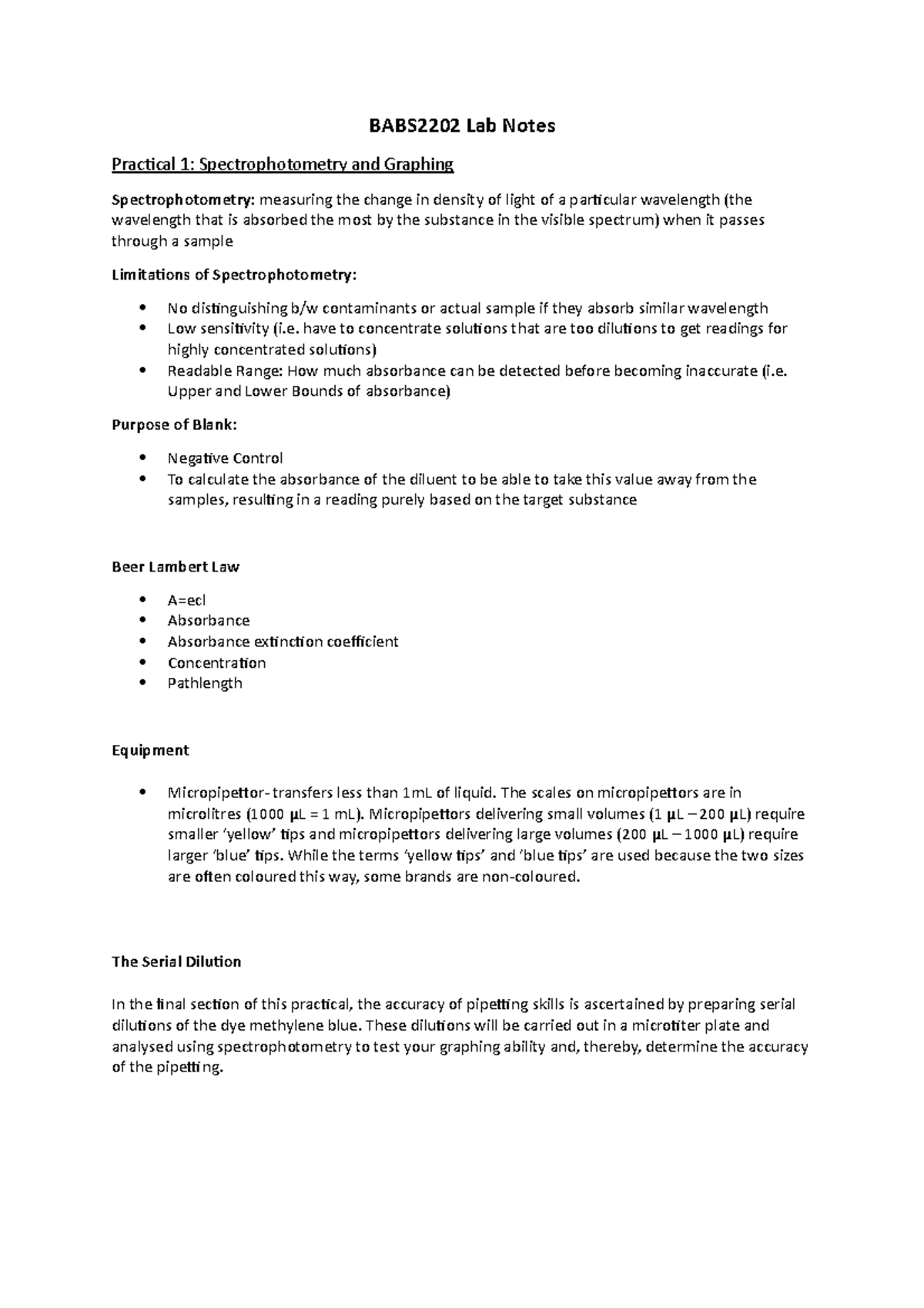 BABS2202 Lab Summaries - BABS2202 Lab Notes Practical 1 ...