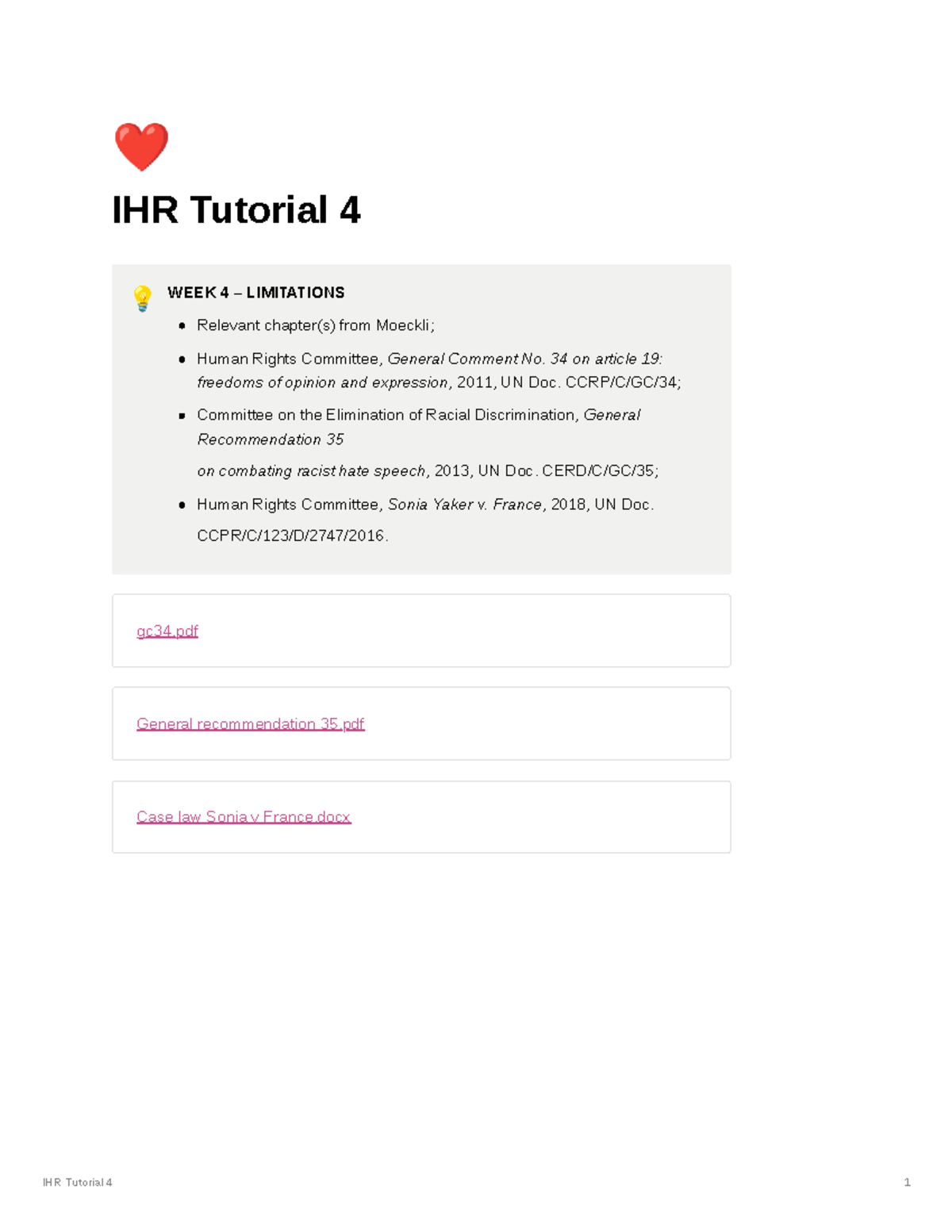 IHR Tut 4 - Detailed notes on forth tutorial - IHR Tutorial 4 💡 WEEK 4 ...