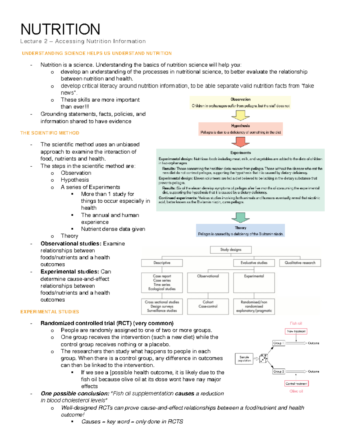 Nutrition lecture 2 - NUTRITION Lec tur e 2 – Access ing Nutr ition ...
