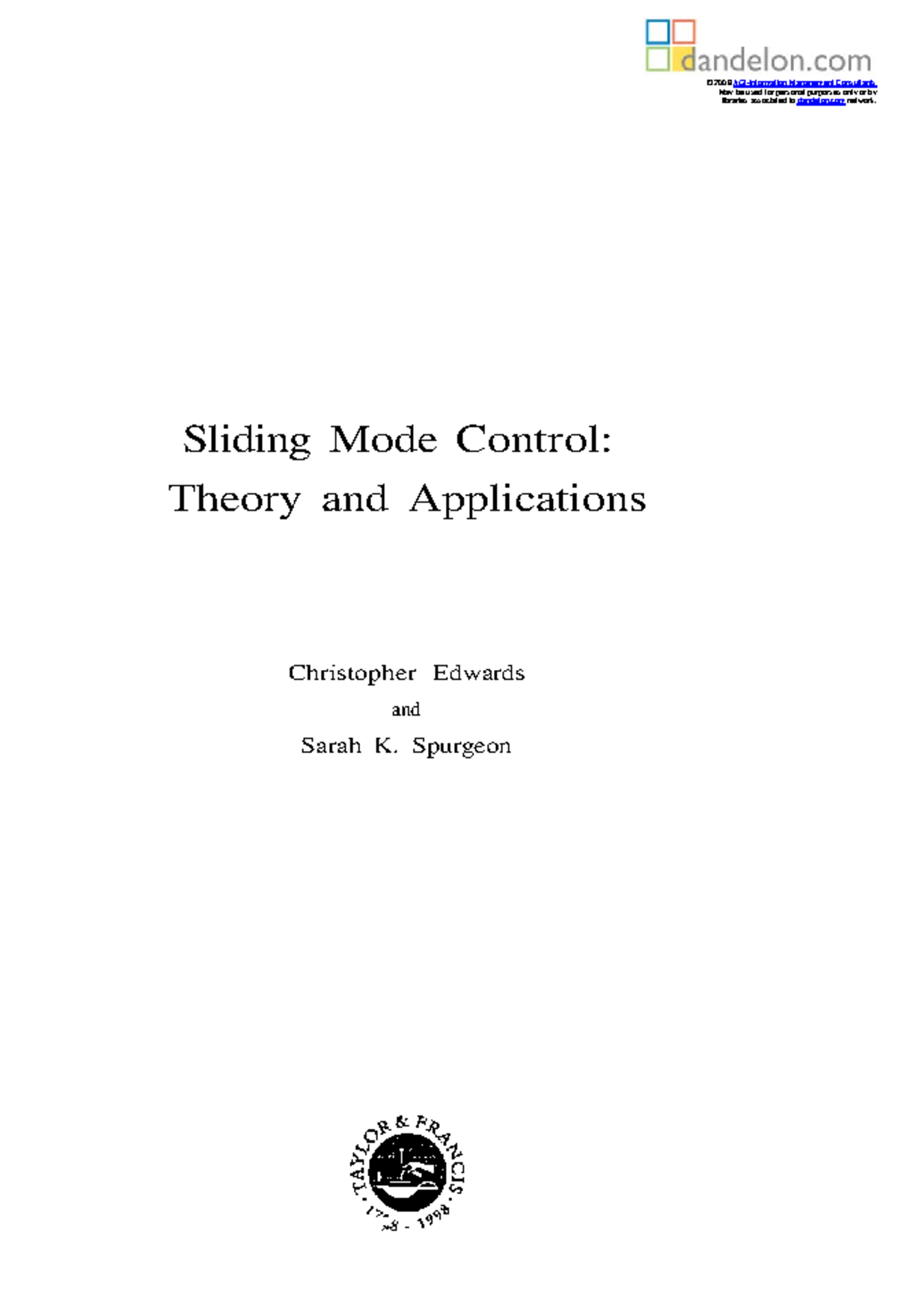 DE001A0F6BDF53678229 FC12574010040 BA07 - Sliding Mode Control: Theory ...