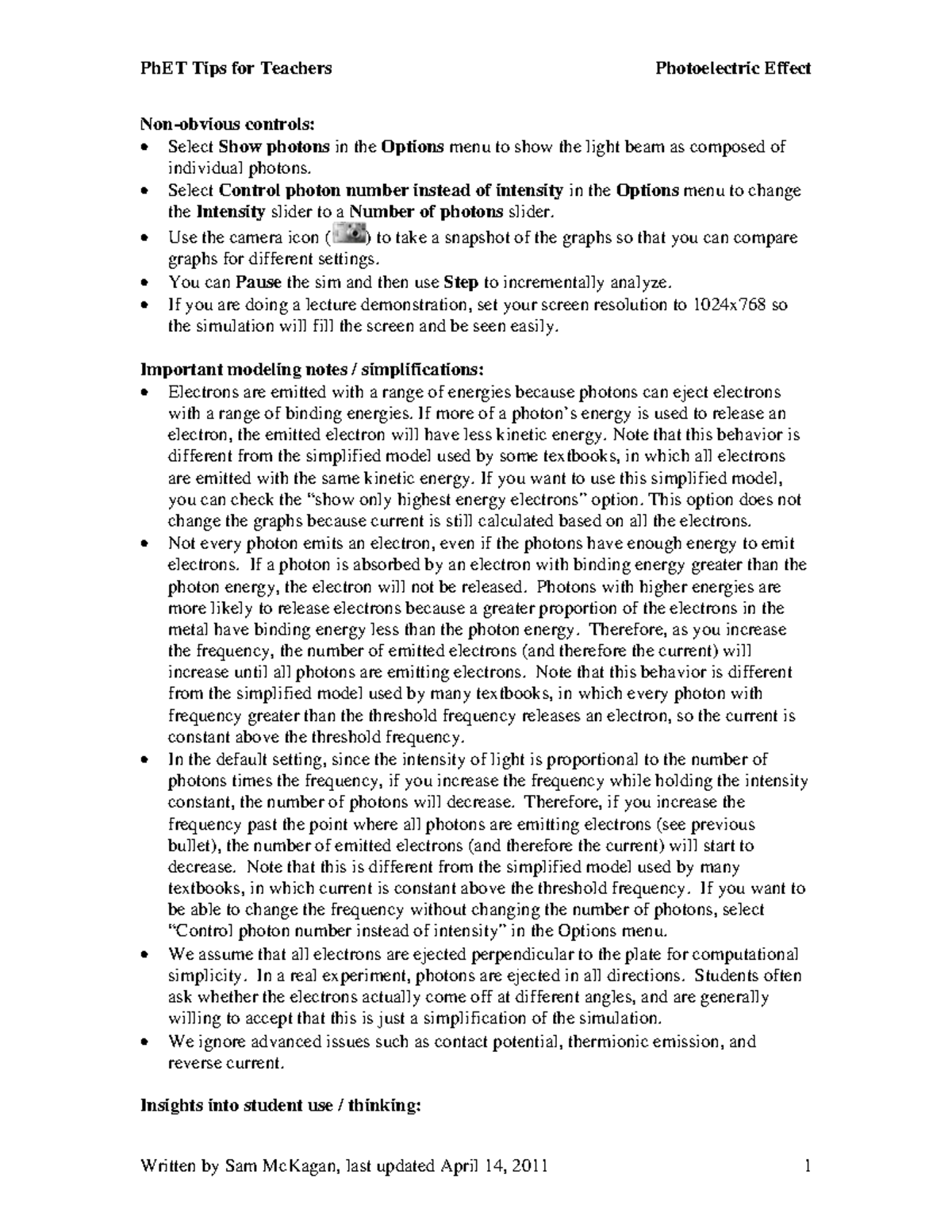 Photoelectric-guide - phoot - PhET Tips for Teachers Photoelectric ...