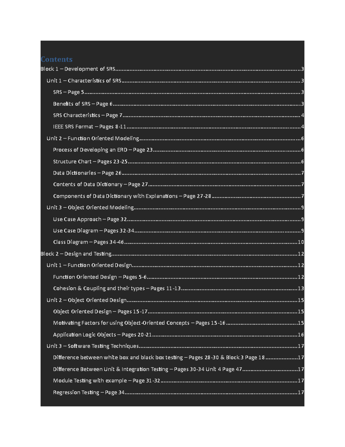BCS 051 Introduction to Software Engineering Study Notes - Contents ...