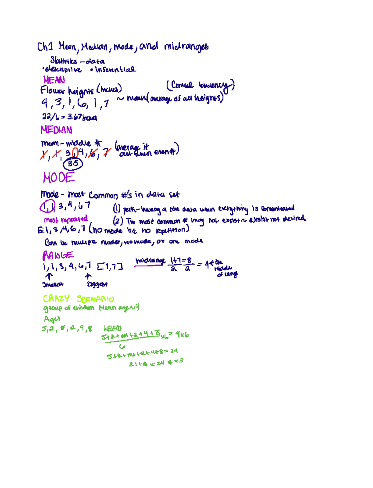 L01 Mean median and mode - ChI Mean Median Mode and midranges ...
