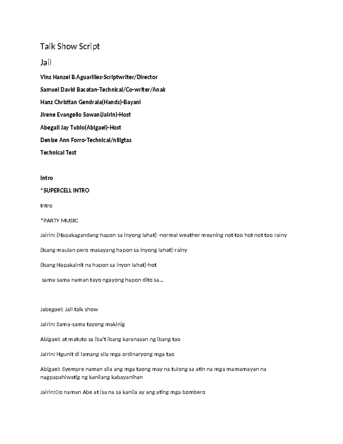 Talk-Show-Script Tani Final(5th-stage) - Talk Show Script Jail Vinz ...