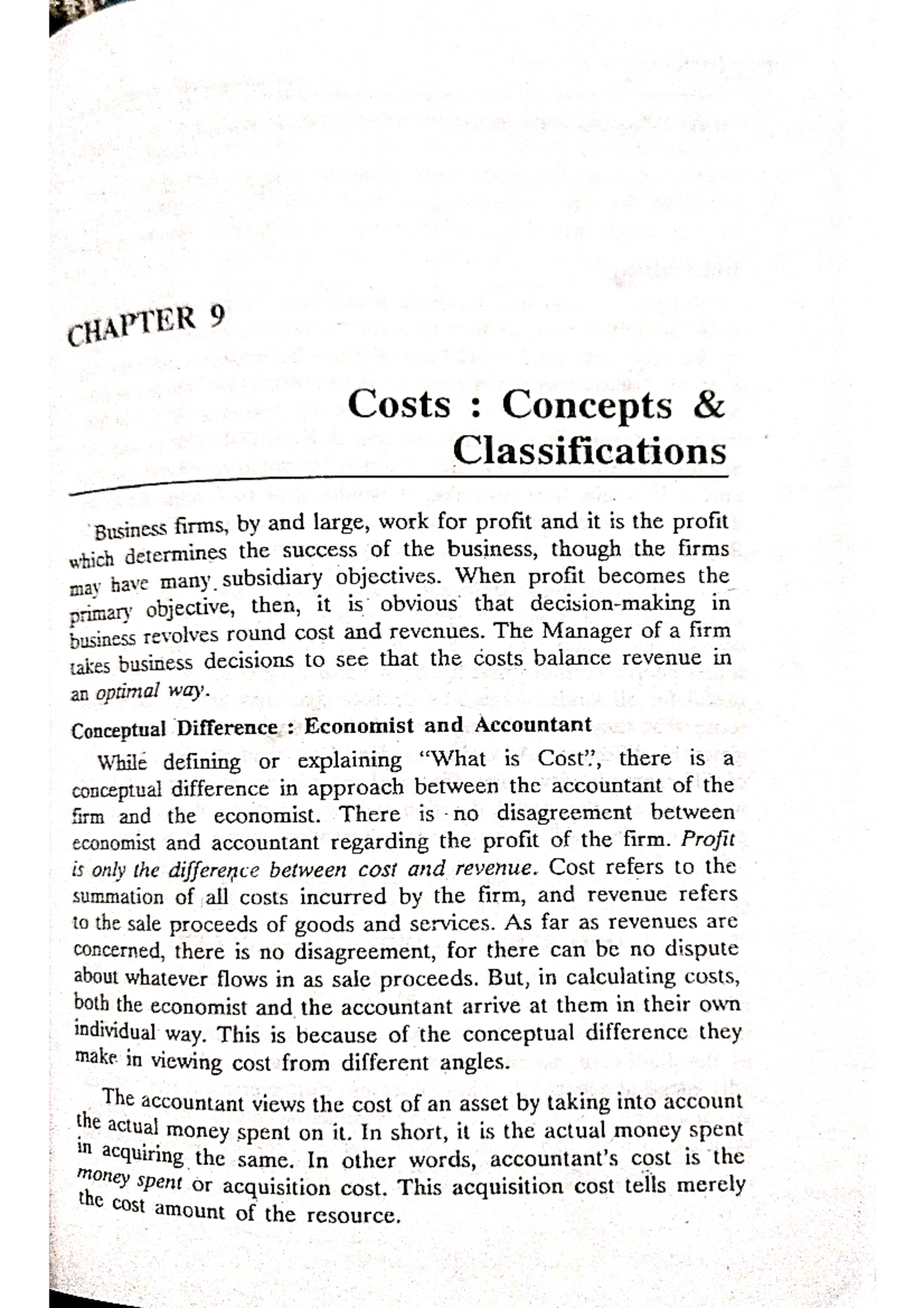 Costs- Concepts & Classifications - M.Com - Studocu