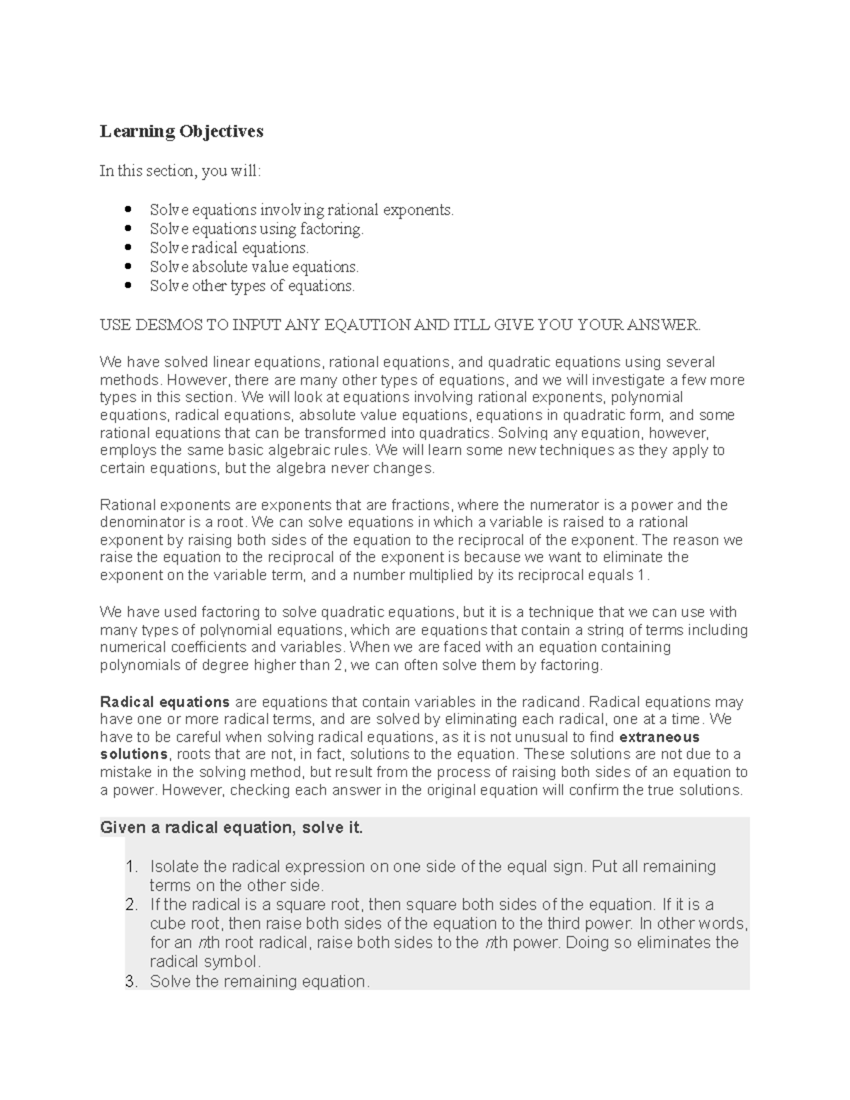 other types equations - Learning Objectives In this section, you will ...