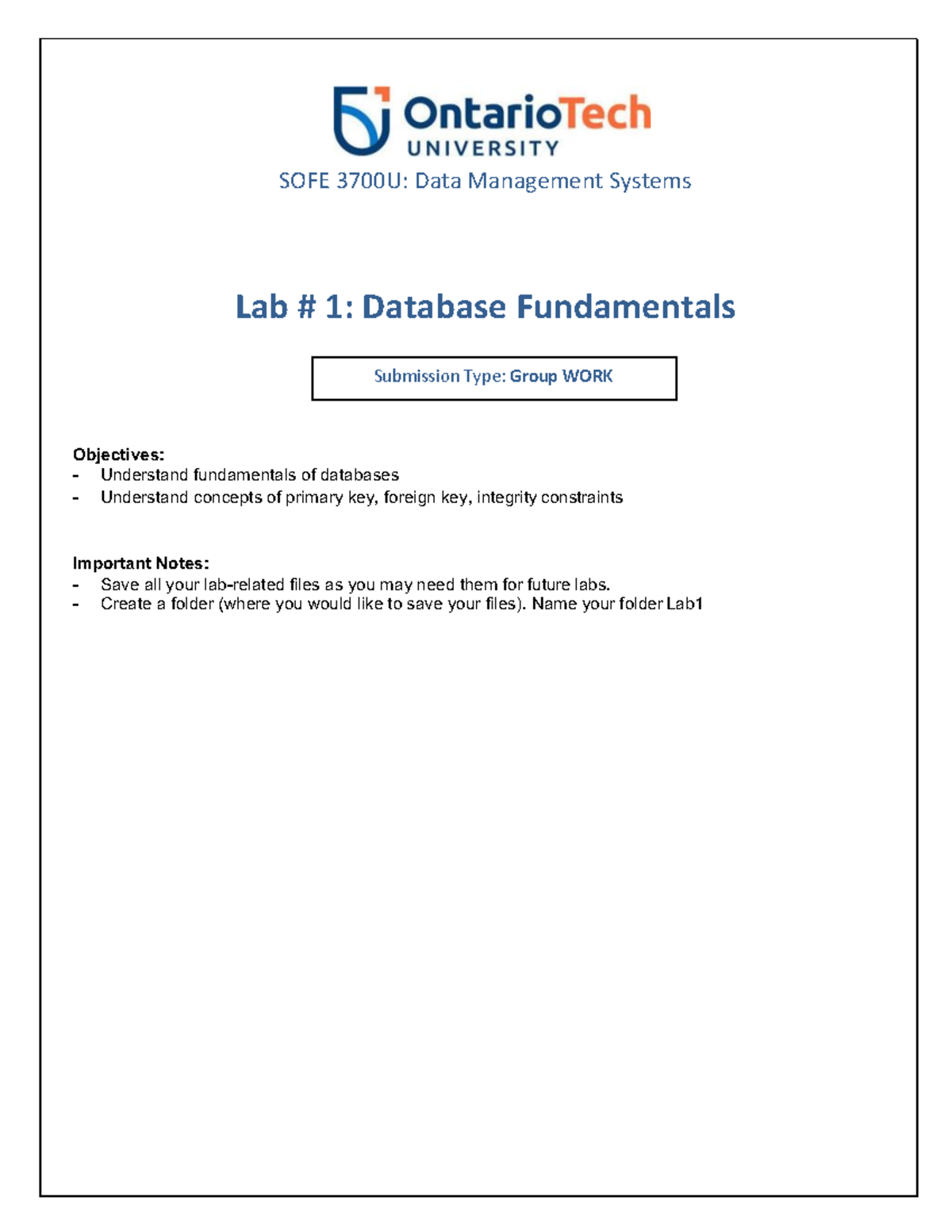 Sofe 3700 Lab1 2022 Lab 1 For Sofe 3700 Sofe 3700u Data Management Systems Lab 1