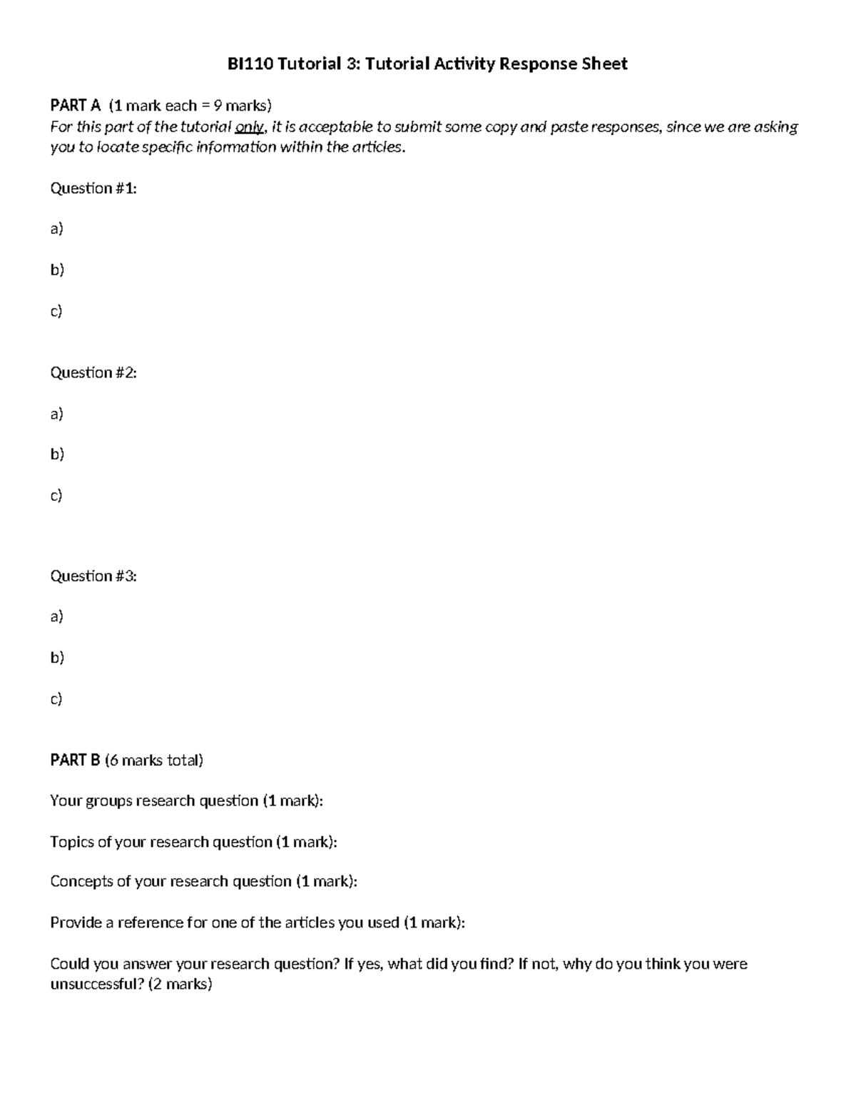 BI110 Tutorial 3 activity response sheet F24 - BI110 Tutorial 3 ...