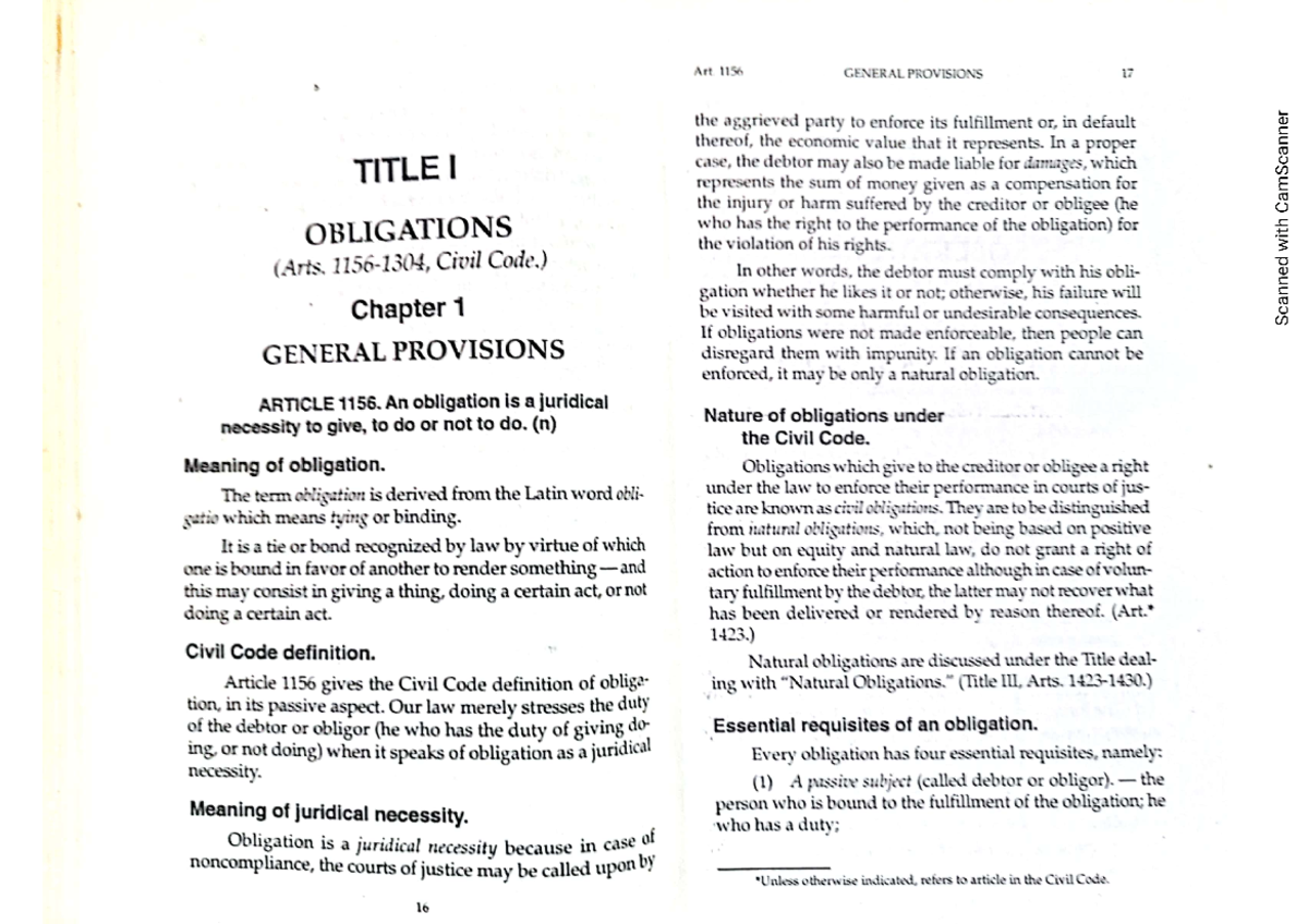 General Provisions on Obligations and Contracts - Chemical Engineering ...