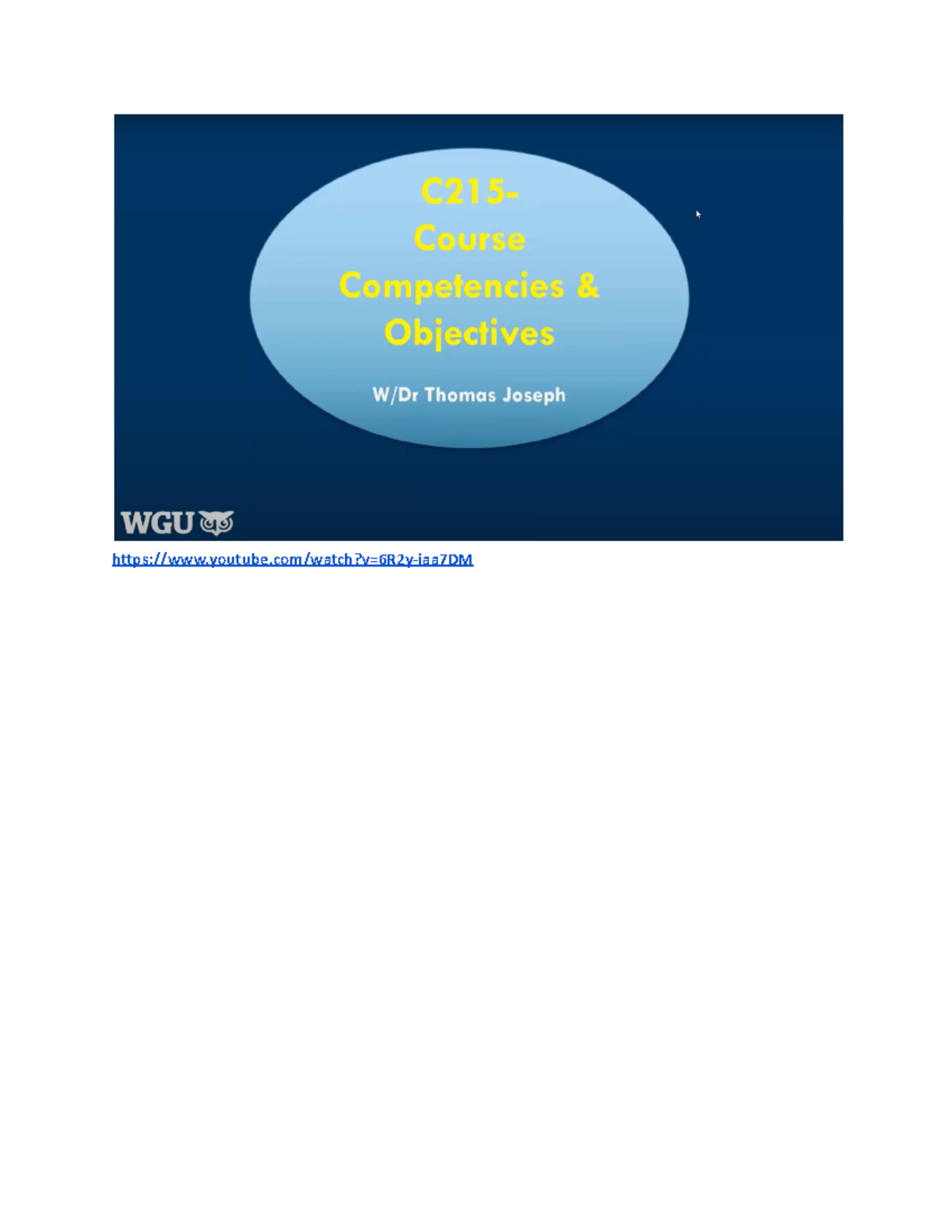 C215 Course Competencies & Objectives- PPT Slides - C215 - youtube ...