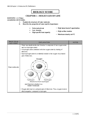 Lab report 6 Biology SB015 - EXPERIMENT 6: ISOLATING DNA Objectives: At ...