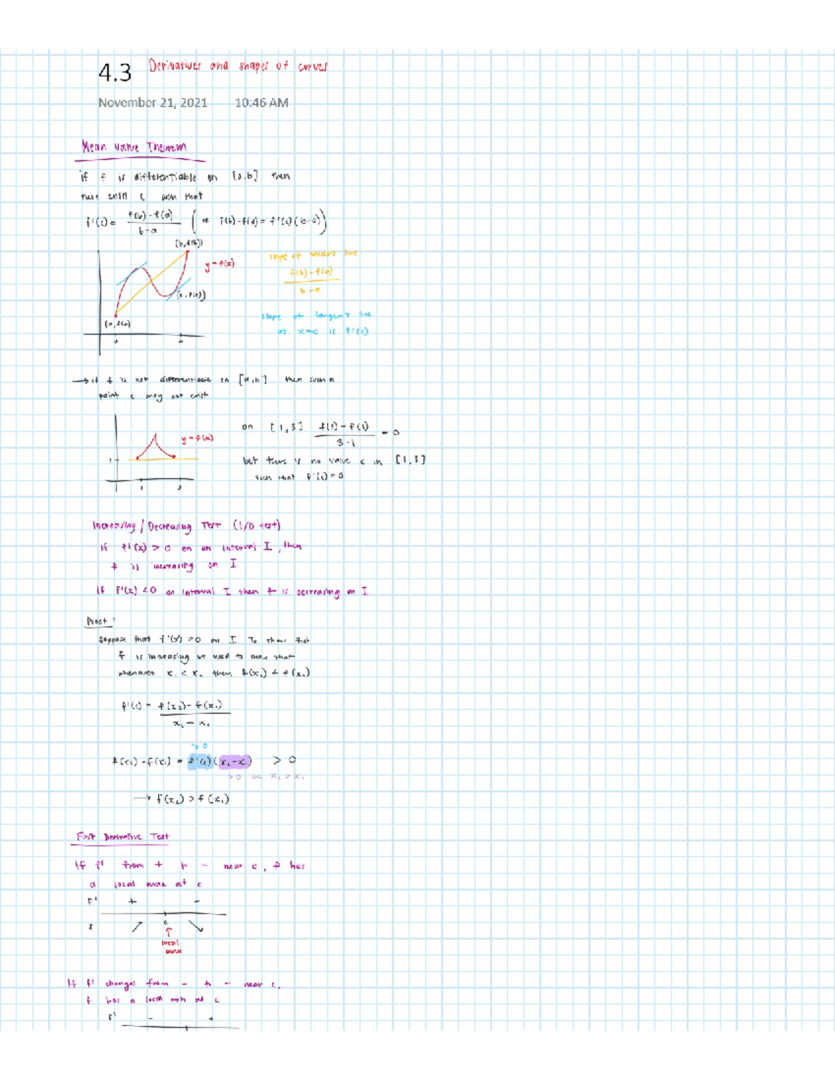 Calculus 1 Lecture Notes 4.3 - MATH 1171 - Studocu