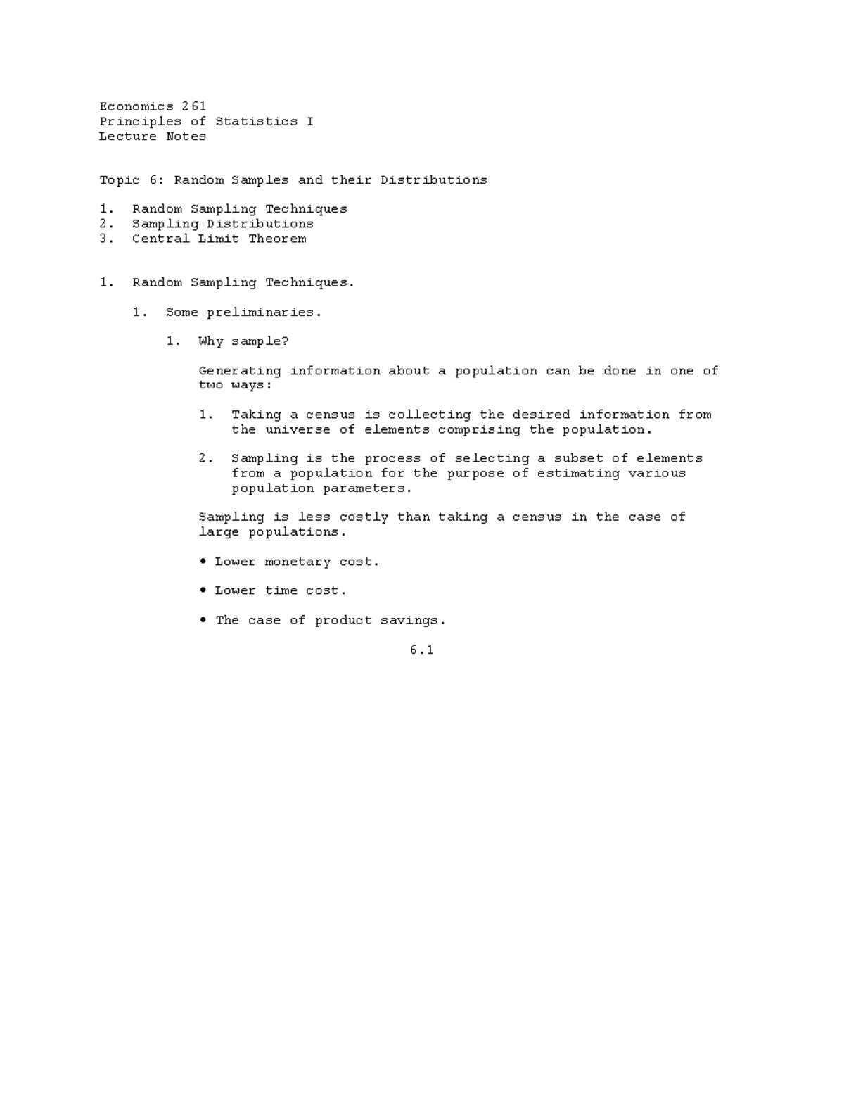 Lecture notes - Random samples and their distributions, random samples ...