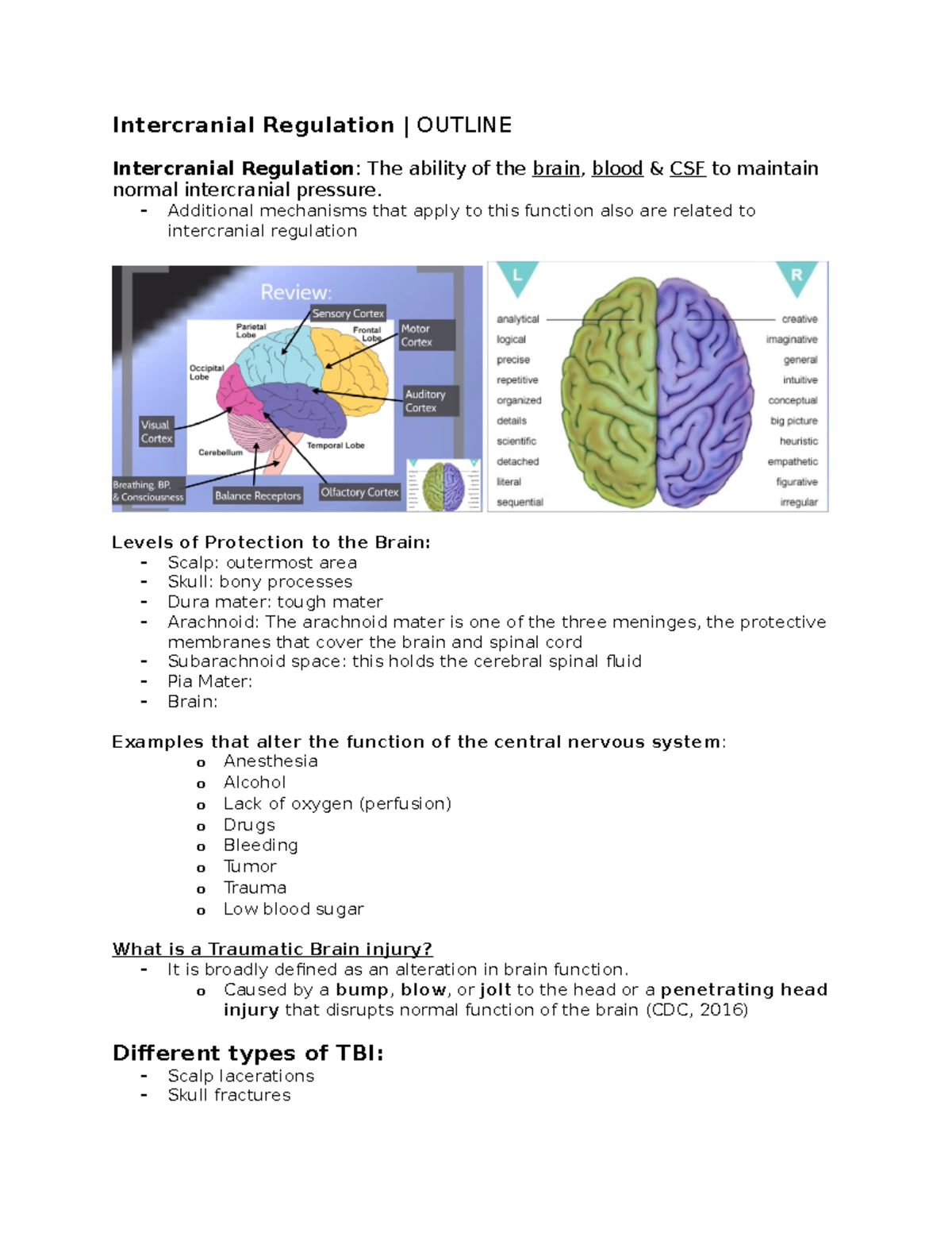 Intracranial Regulation Book & Lecture Notes - NURS 434 - SDSU - Studocu