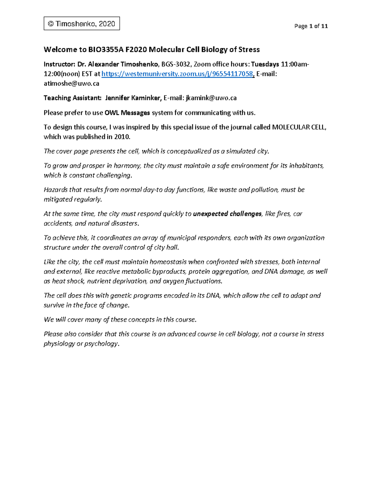 Unit+01+script-1 - Lecture notes 1 - Page 1 of 11 Welcome to BIO3355A ...