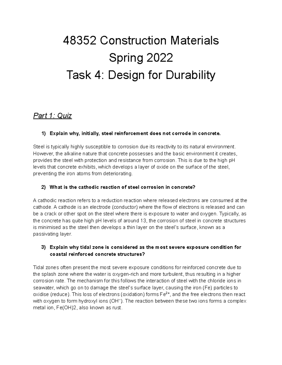 AT 4 copy - AT4 Construction Materials Task 4: Design for Durability ...