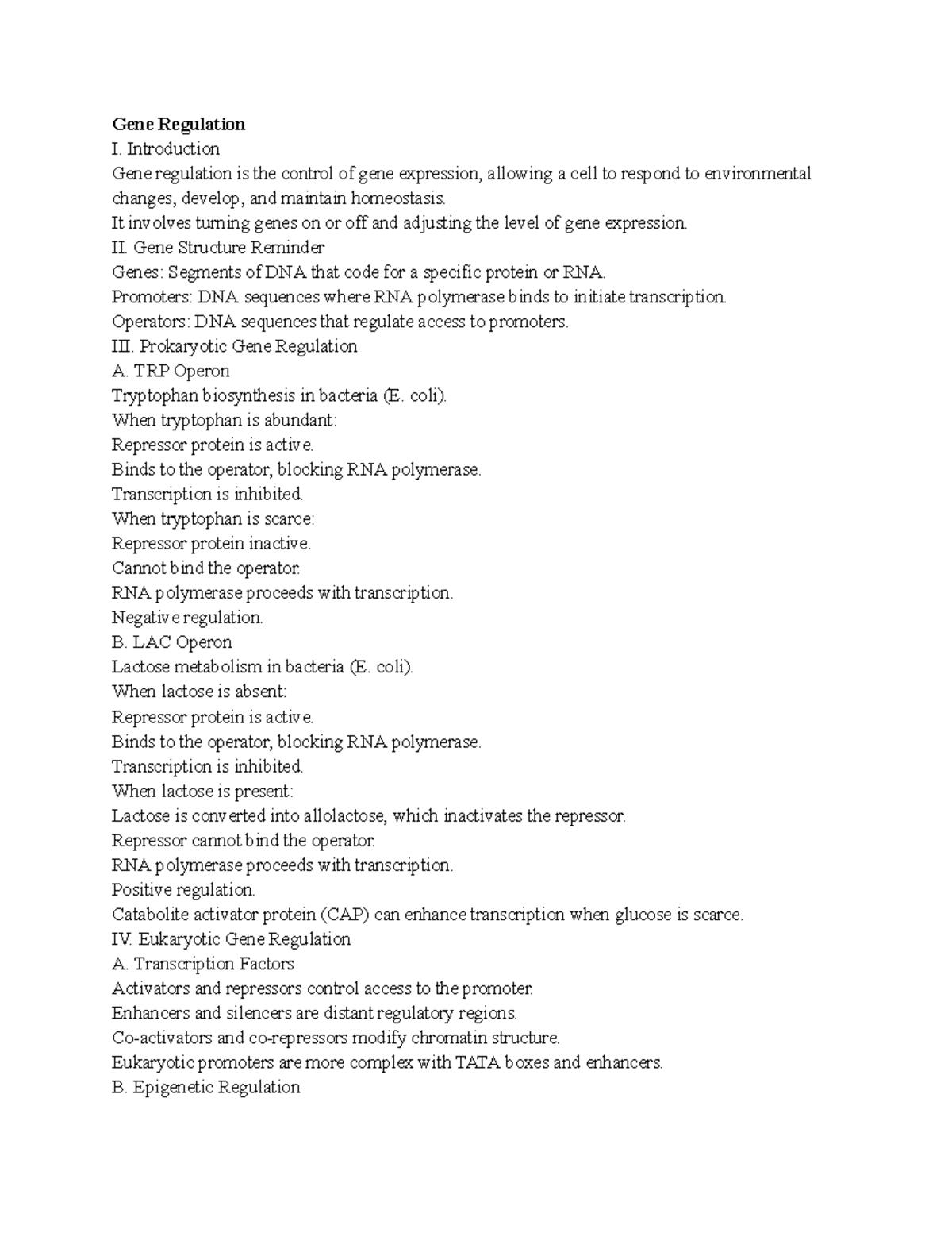 Gene regulation in eukaryotes and prokaryotes - Gene Regulation I ...