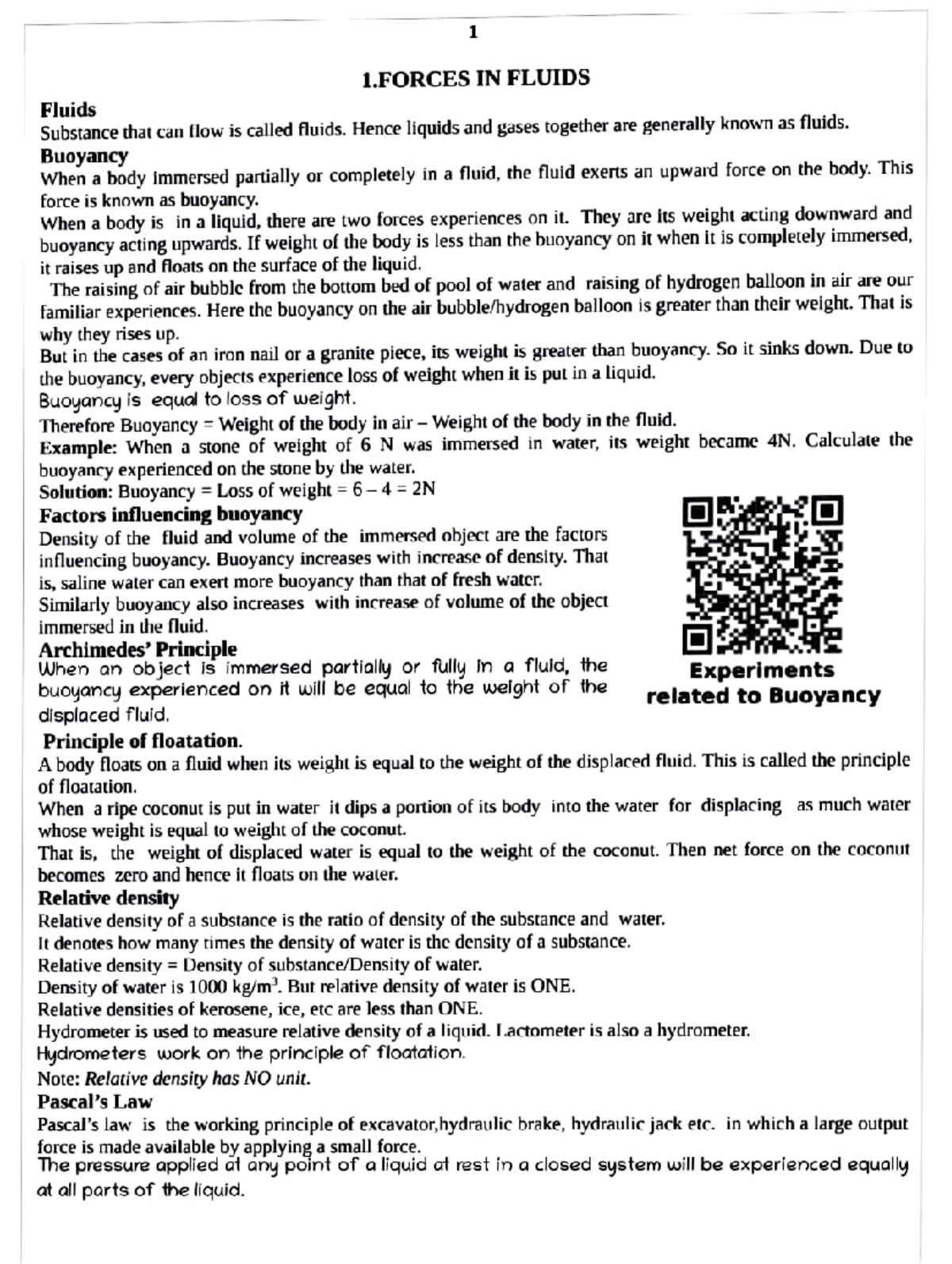 Forces in Fluids - Physics - 1 IN FLUIDS Fluids Substance that can flow ...