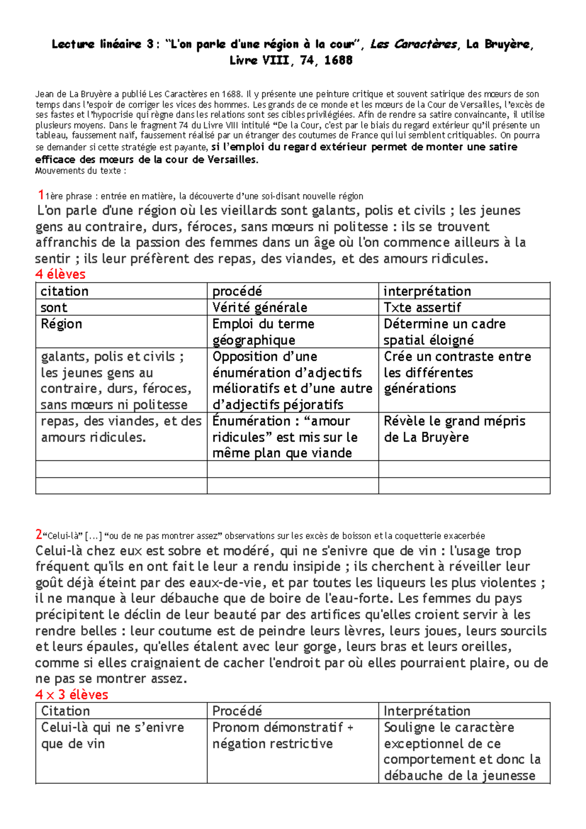 Travail LL3 Lon parle dune Region - Lecture linéaire 3 : “L’on parle d ...