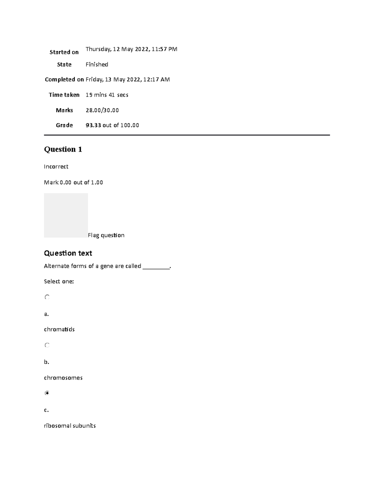Graded quiz unit 6 biology - Started on Thursday, 12 May 2022, 11:57 PM ...