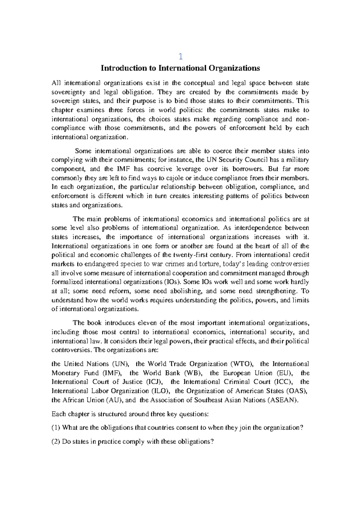 Capítulo 1 - Ian Hurd - ian hurd - 1 Introduction to International ...