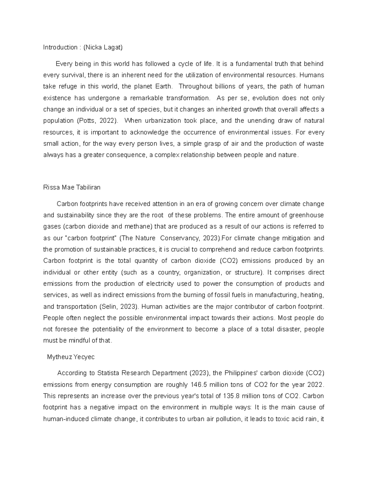 STEM-Fidelity - Assignments - Introduction : (Nicka Lagat) Every being ...