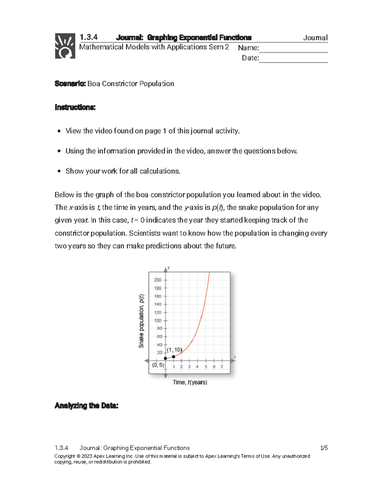 Kami Export - Mathematical Models with Applications Sem 2 - Journal: Graphing Exponential ...