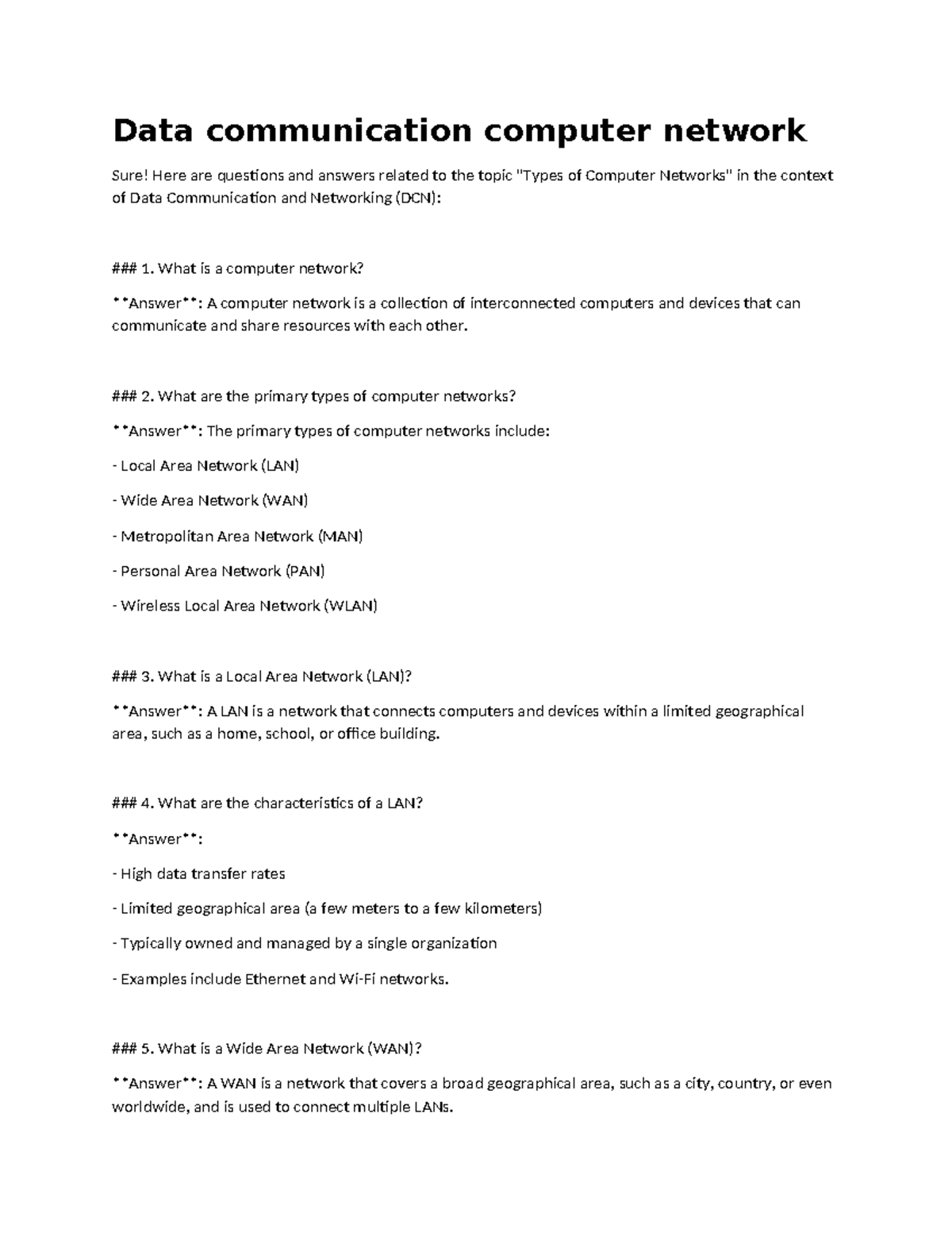 Rivision - notes summary - Data communication computer network Sure ...