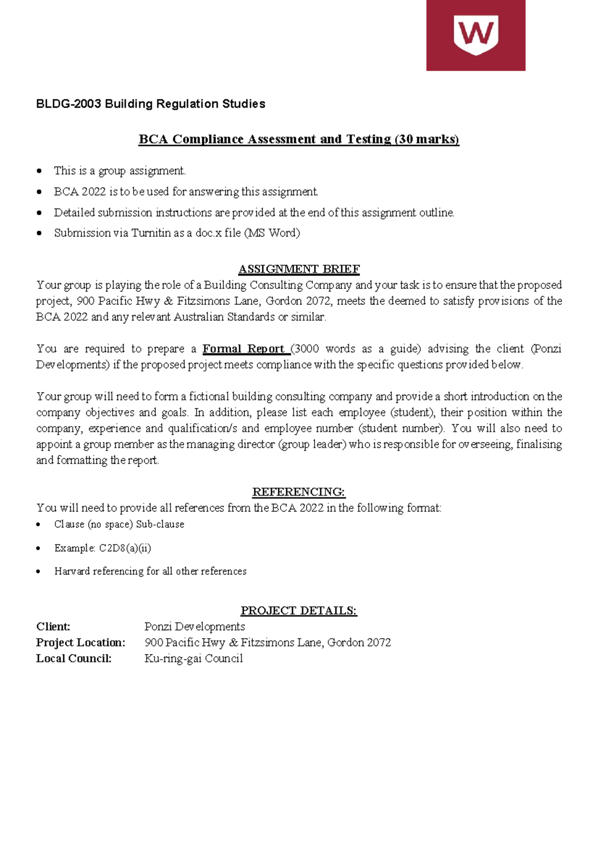 BRS BCA Report Spring 2023 - BLDG-2003 Building Regulation Studies BCA ...