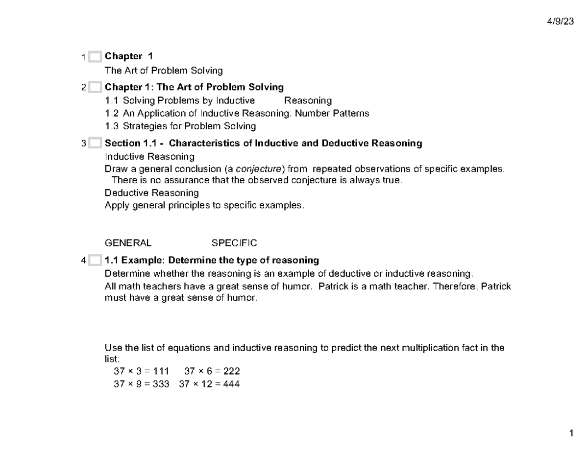 Chapter 1: The Art of Problem Solving - Studocu