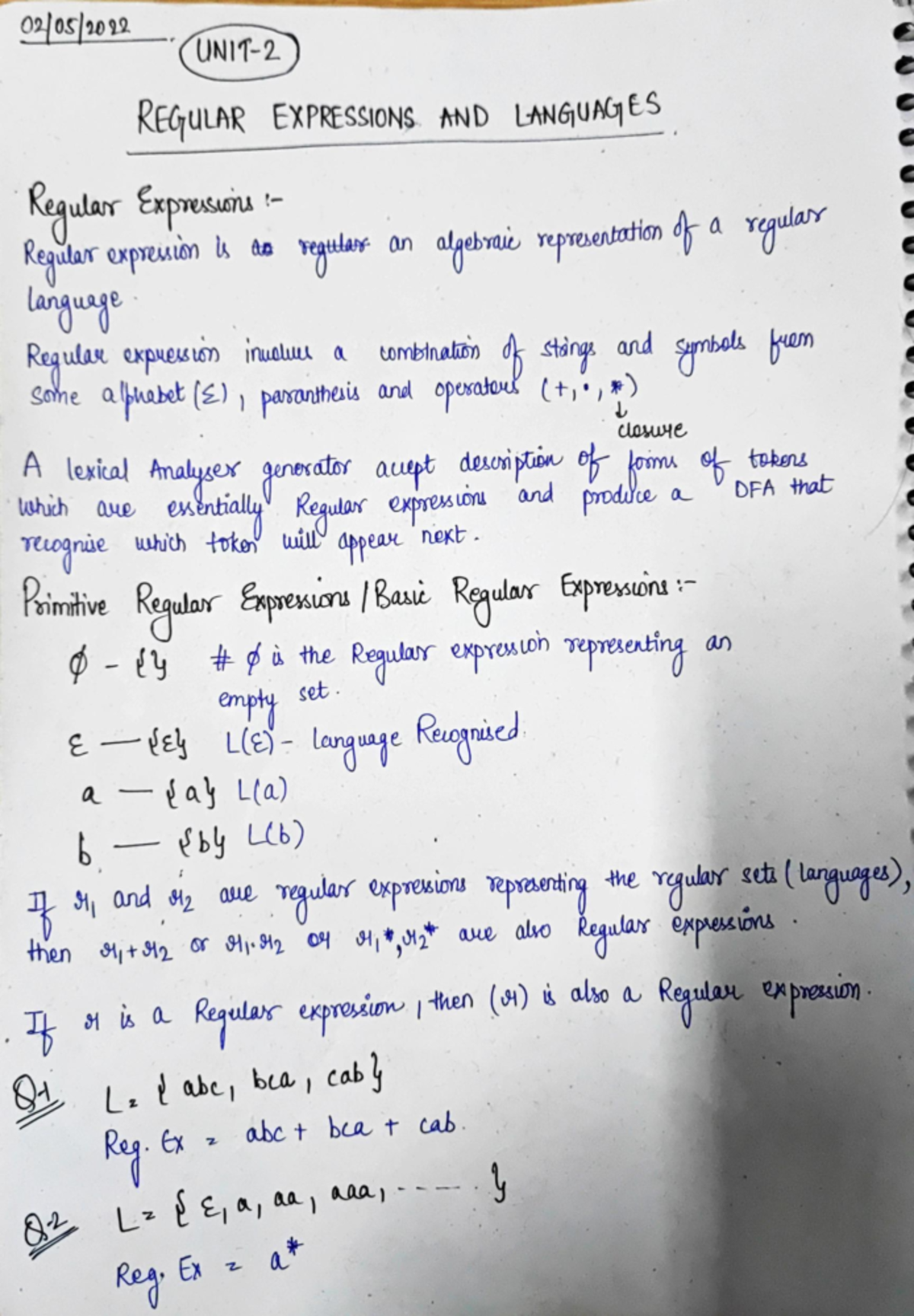 Unit 2 automata - Unit 2 - 02 os] (UNIT- REGuLAR EXPRESSIONS AND ...