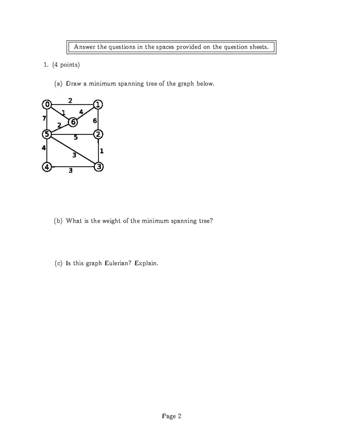 Sample/practice exam 3 March 2016, questions - Answer the questions in ...