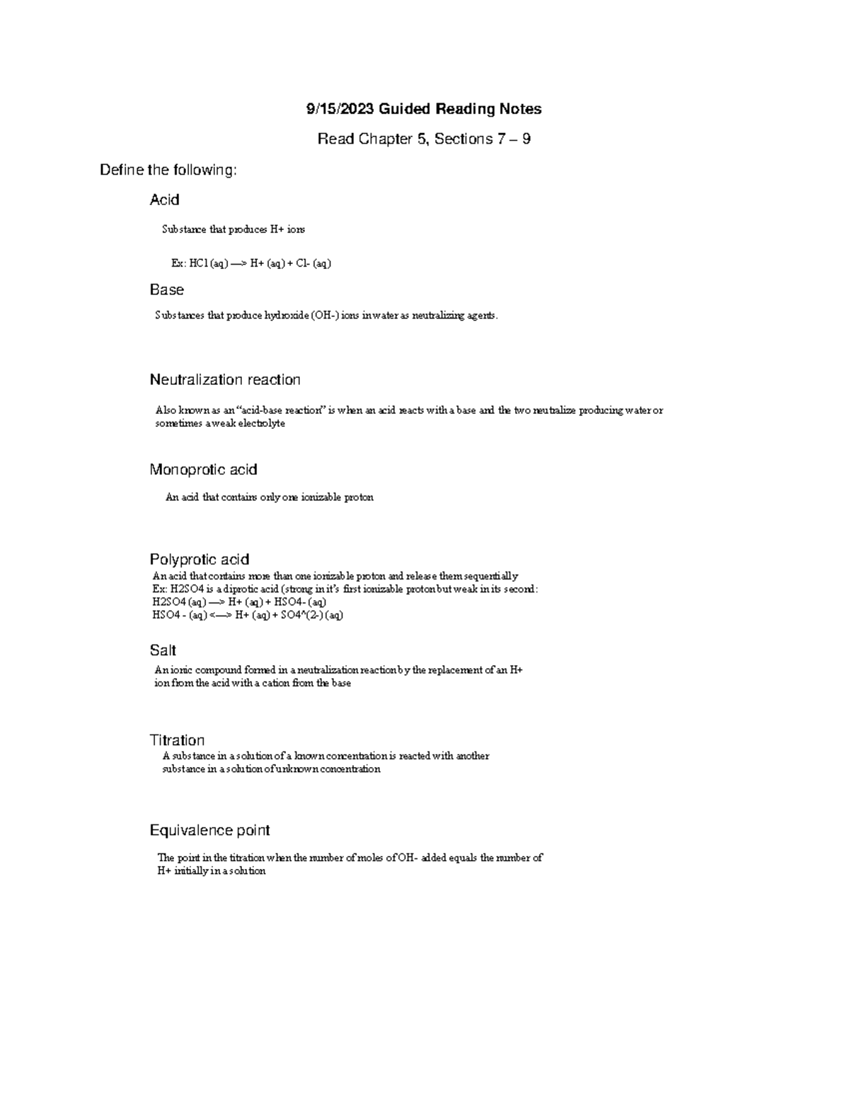 0915 Guided Reading Notes - CHEM105aLg - 9/1 5 /2023 Guided Reading ...