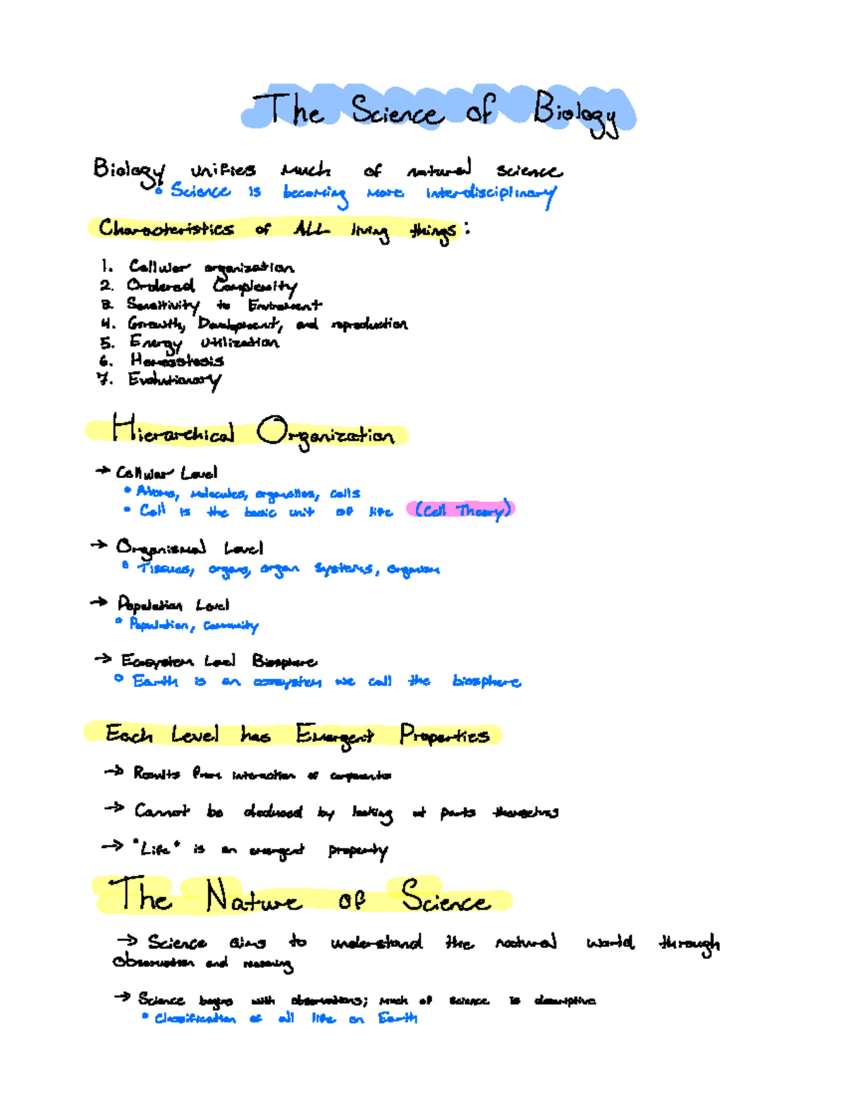 Biology 198 Chapter 1 Notes - Ocience, of Bielogy Biclory UNiPieSs ...