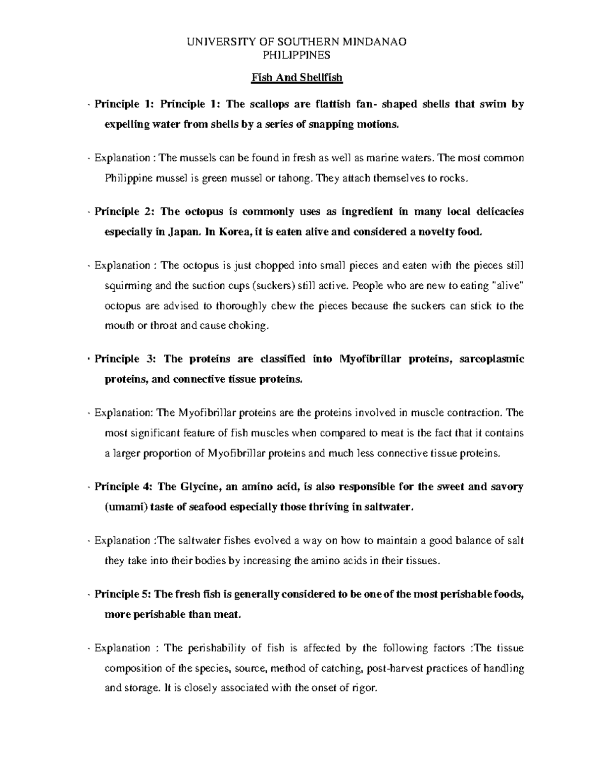 NEW Principles IN FISH AND Shellfish - UNIVERSITY OF SOUTHERN MINDANAO ...