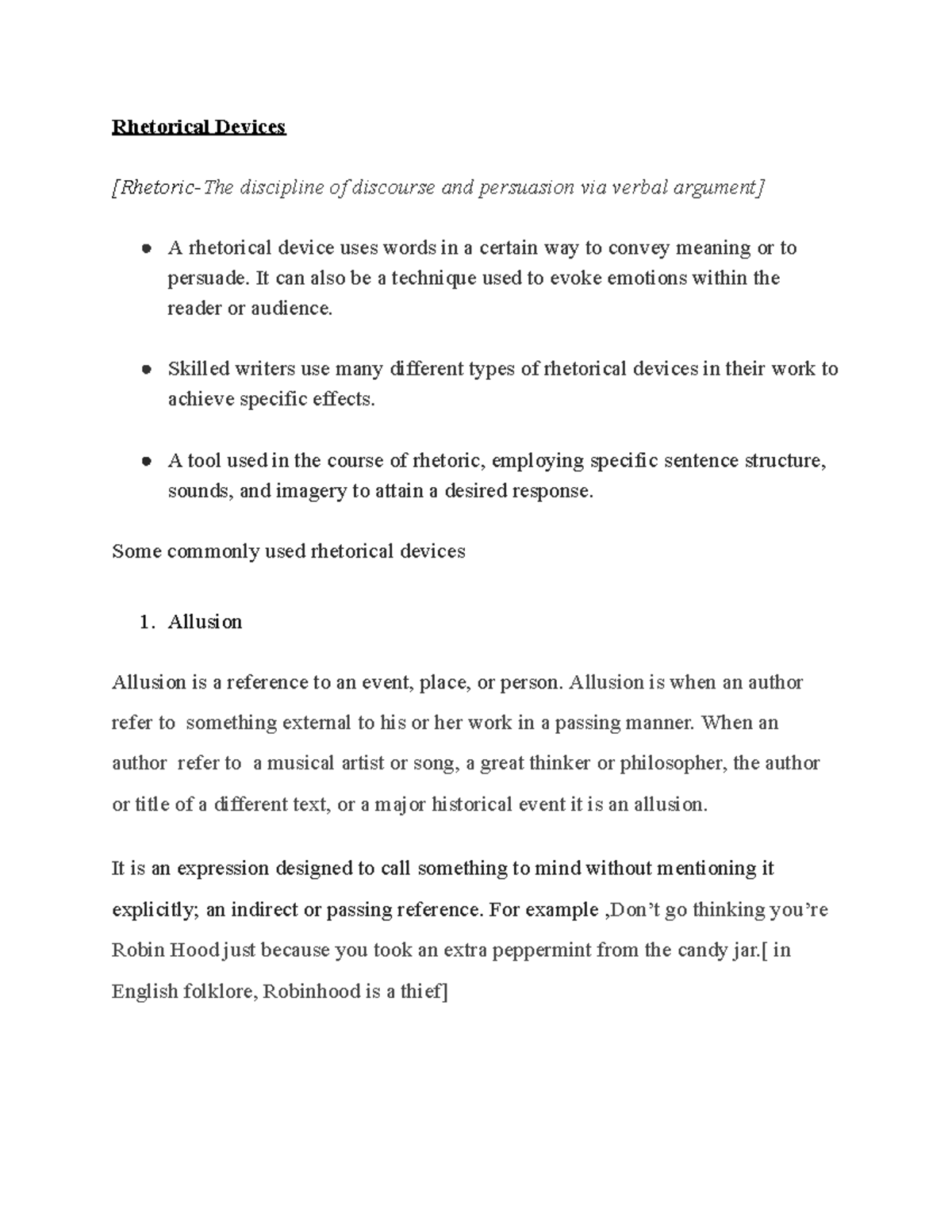 Rhetorical Devices - Easy - Rhetorical Devices [Rhetoric-The discipline ...