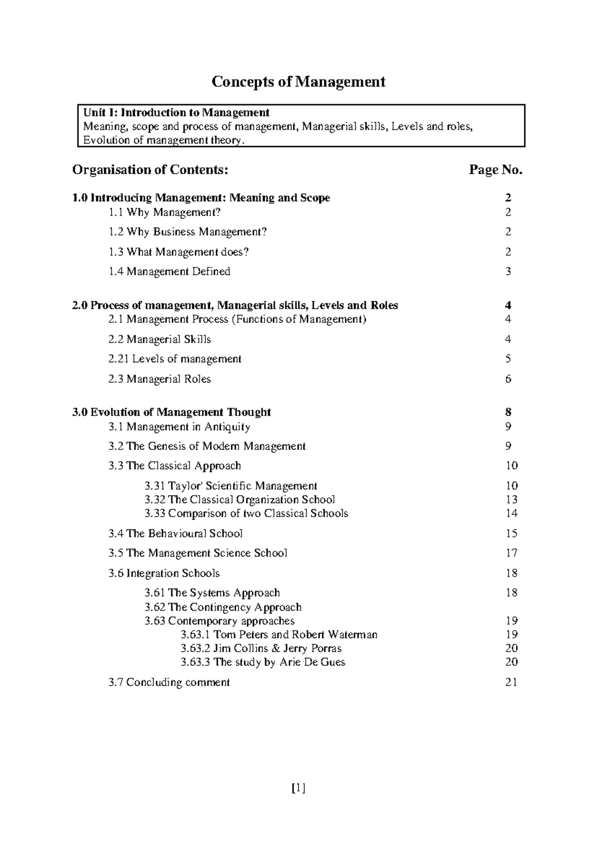 Unit1 - these are the notes of concept of management chapter 1 ...